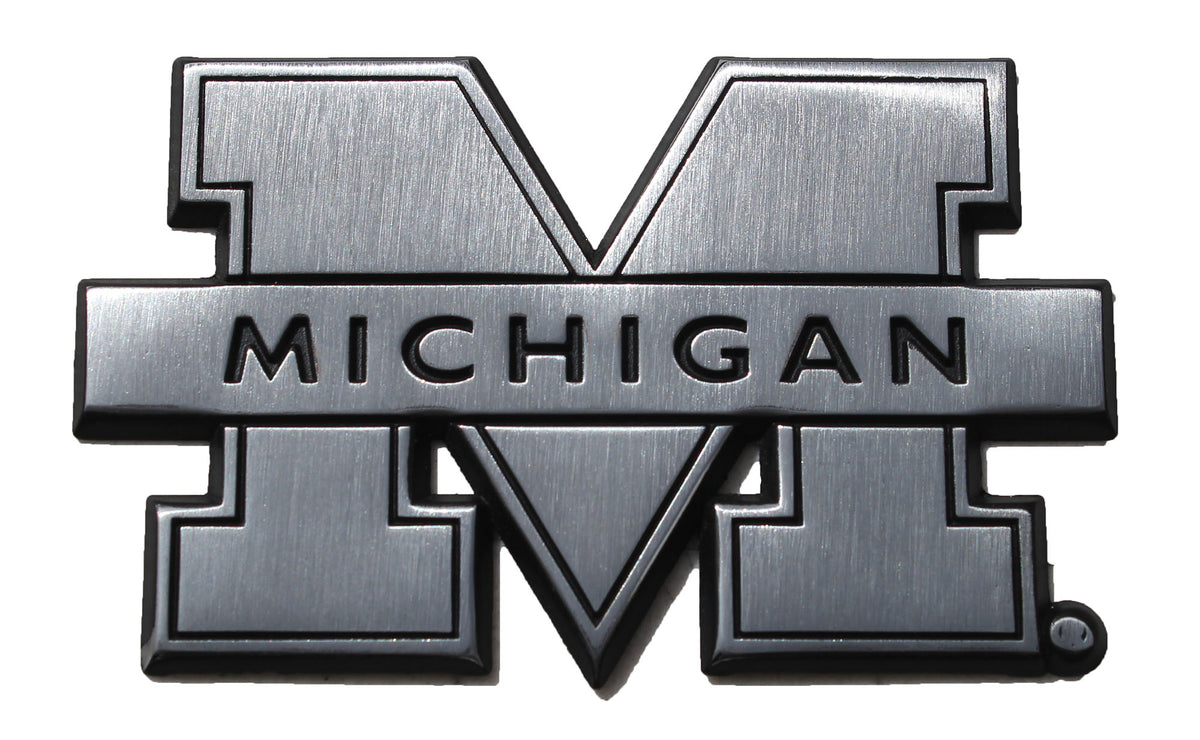 Michigan Wolverines Brushed Metal Auto Emblem – AMG Emblems