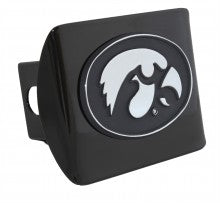 University of Iowa Hawkeyes Tigerhawk on Black Metal Hitch Cover – AMG ...