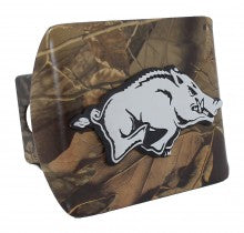 University of Arkansas Razorback on Camo Metal Hitch Cover – AMG Emblems