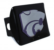 Kansas State Wildcats Powercat Purple Trim on Black Metal Hitch Cover ...