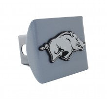 University of Arkansas Razorback on Silver Metal Hitch Cover – AMG Emblems