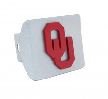 University of Oklahoma Sooners Crimson OU Silver Metal Hitch Cover ...