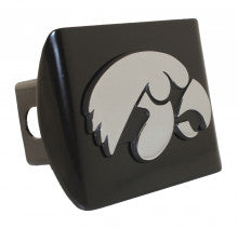 University of Iowa Hawkeyes Tigerhawk on Black Metal Hitch Cover – AMG ...