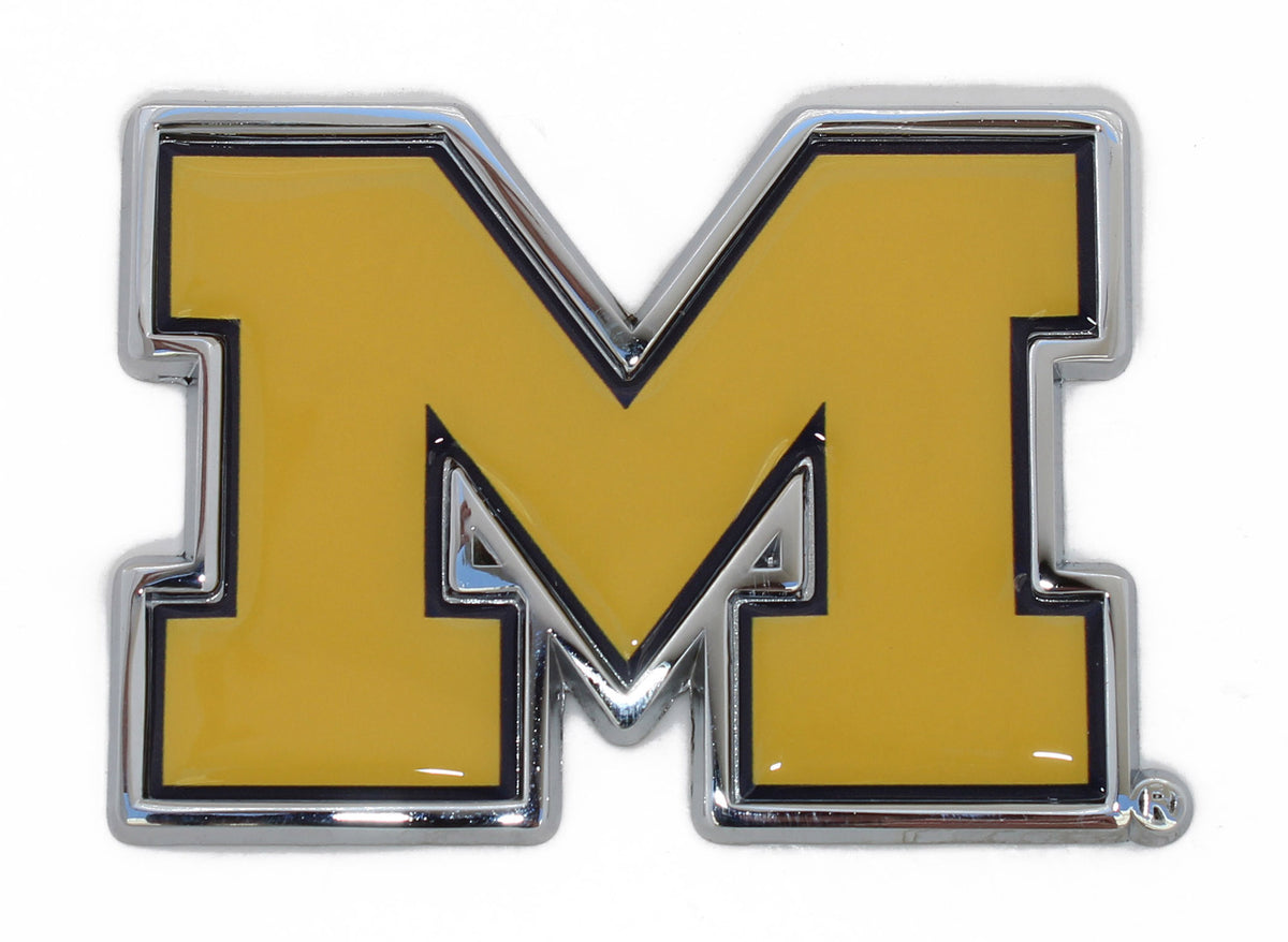 Michigan Wolverines Maize Metal Auto Emblem – AMG Emblems