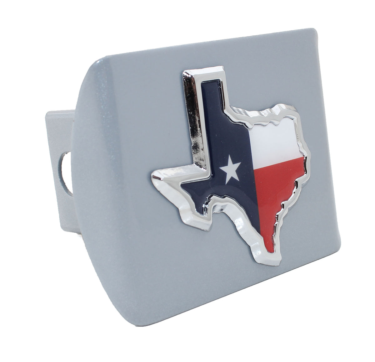 Shape of Texas Flag Silver Metal Hitch Cover – AMG Emblems