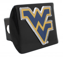 West Virginia University Blue on Black Metal Hitch Cover – AMG Emblems